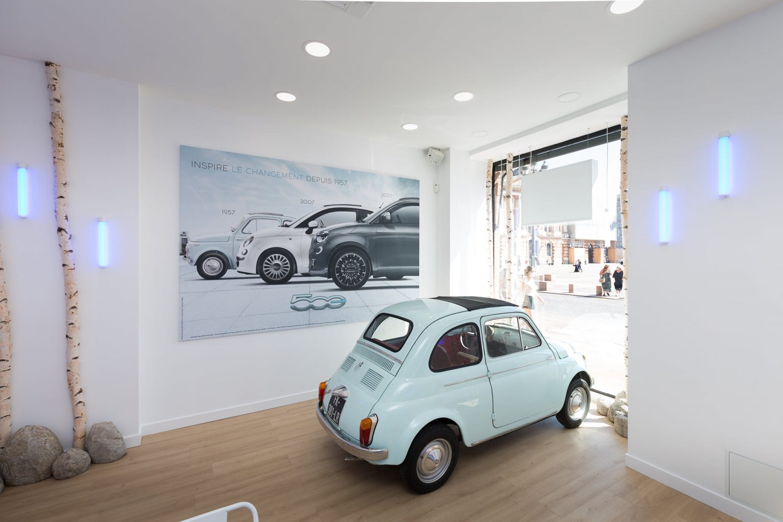 Les Fiat 500 du club avec la nouvelle 500 électrique